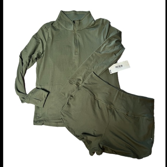 feat | Shorts | Feat Roam Olive Green Activewear Set | Poshmark
